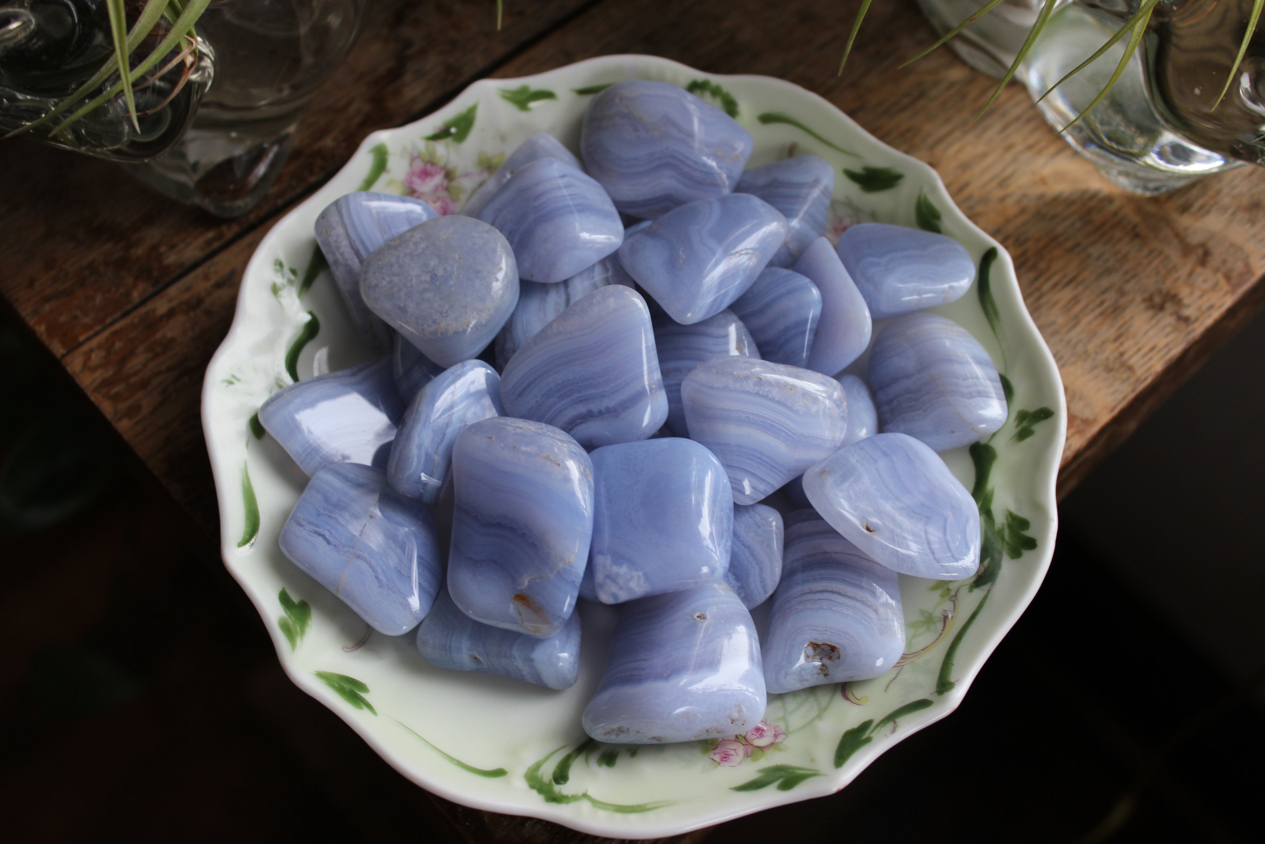 Blue lace agate tumbled stone – All That Shimmerzz