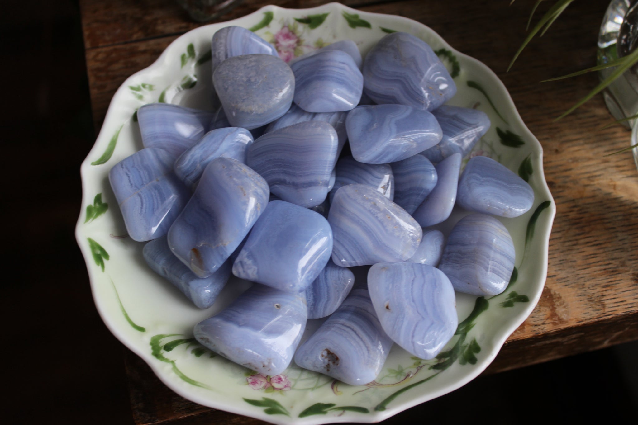 Blue lace agate tumbled stone – All That Shimmerzz